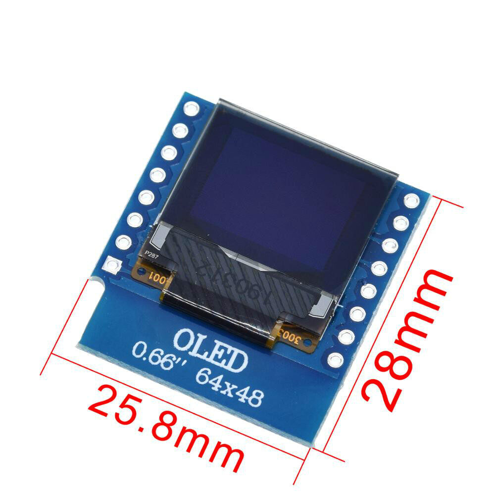 0.66" inch 64X48 IIC I2C OLED LED LCD Dispaly Shield Compatible 0.66 inch Display for WEMOS D1 ...
