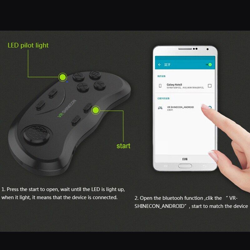 Bluetooth VR Controller Selfie Music Gamepad Remote Controller VR Games ...