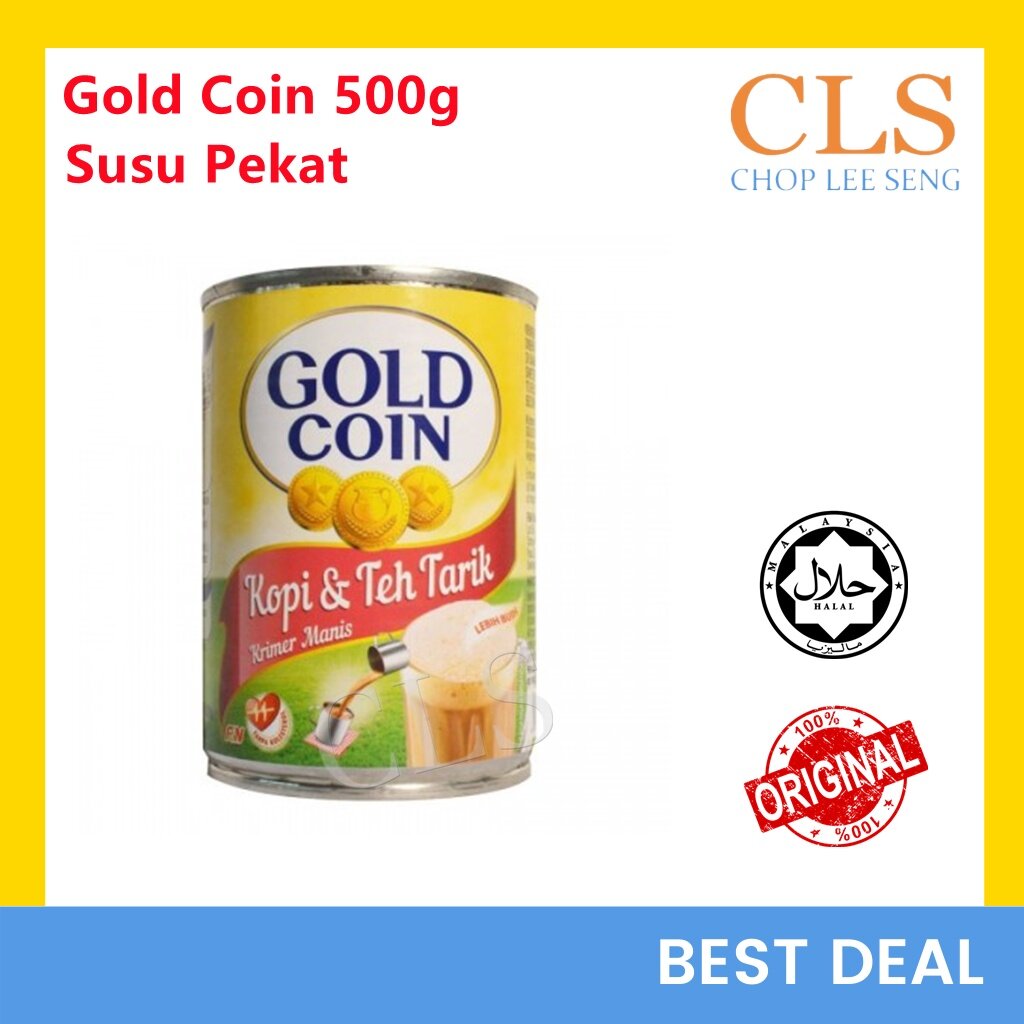 CLS Gold Coin Susu Pekat Kopi & Teh Tarik Sweetened Creamer 500g | Lazada