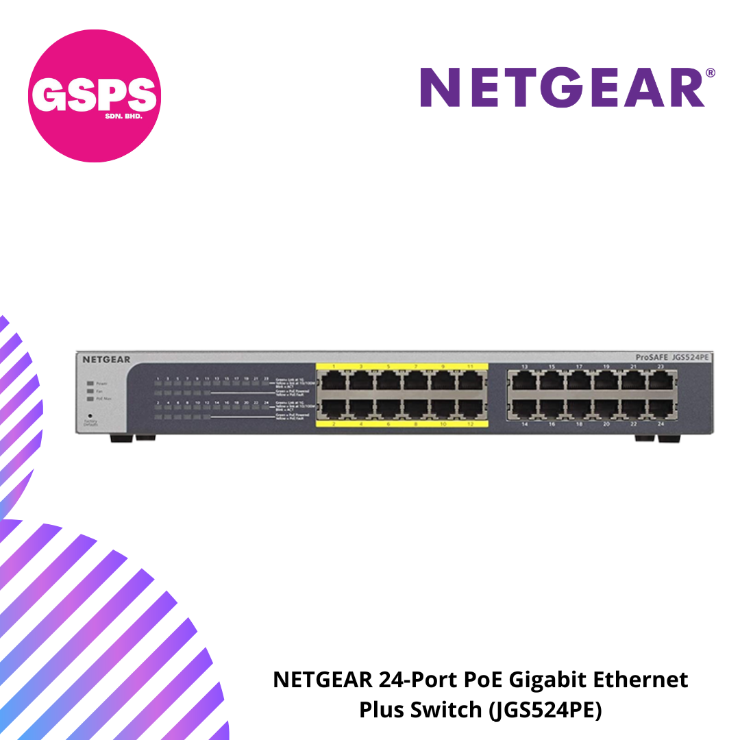 NETGEAR 24-Port PoE Gigabit Ethernet Plus Switch (JGS524PE) | Lazada