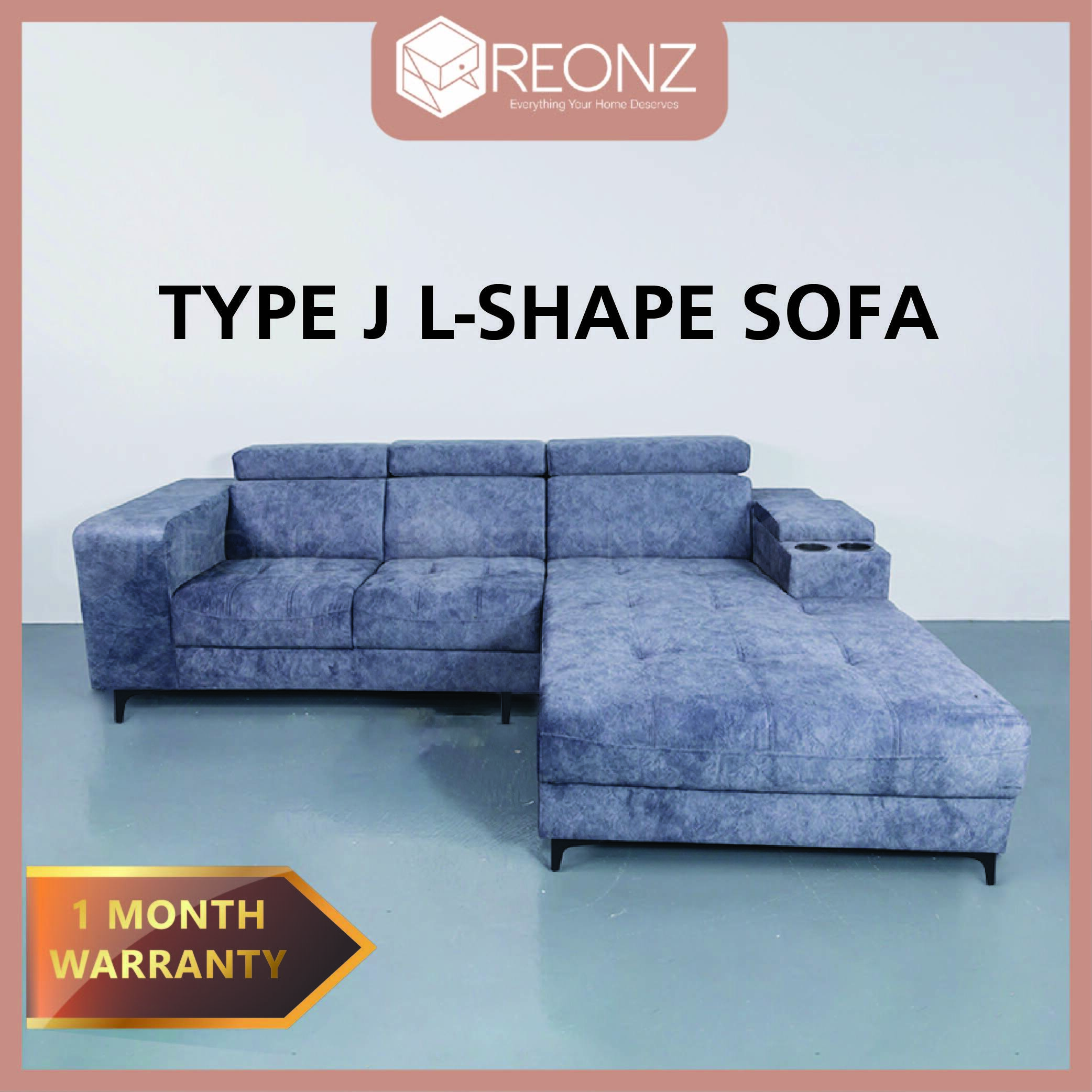 REONZ Cozy L-Shape Sofa 3 seater sofa L Shape Sofa Set Fabric Sofa ...