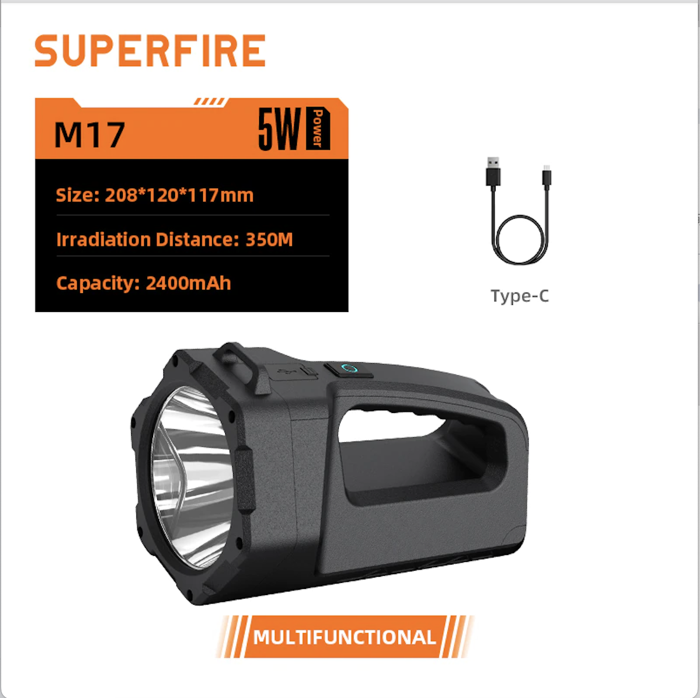 SUPERFIRE M17 LED Flashlight Multifunctional searchlight | Lazada PH