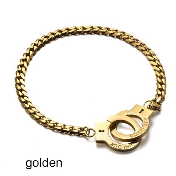แฟชั่น Steampunk บุคลิกภาพ Handcuffs ชายไทเทเนียมสร้อยข้อมือเหล็ก Retro ...