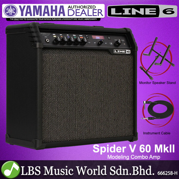 Line 6 Spider V 60 MkII 60 Watt 1X10 Inch Modeling Combo Electric ...