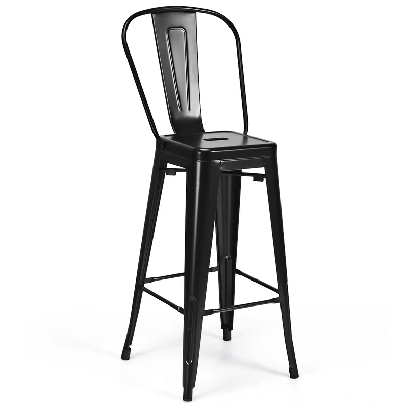 FURNIMALL 76CM Tolix High Bar Stool Cafe Chair Metal Dining Chair Bar ...