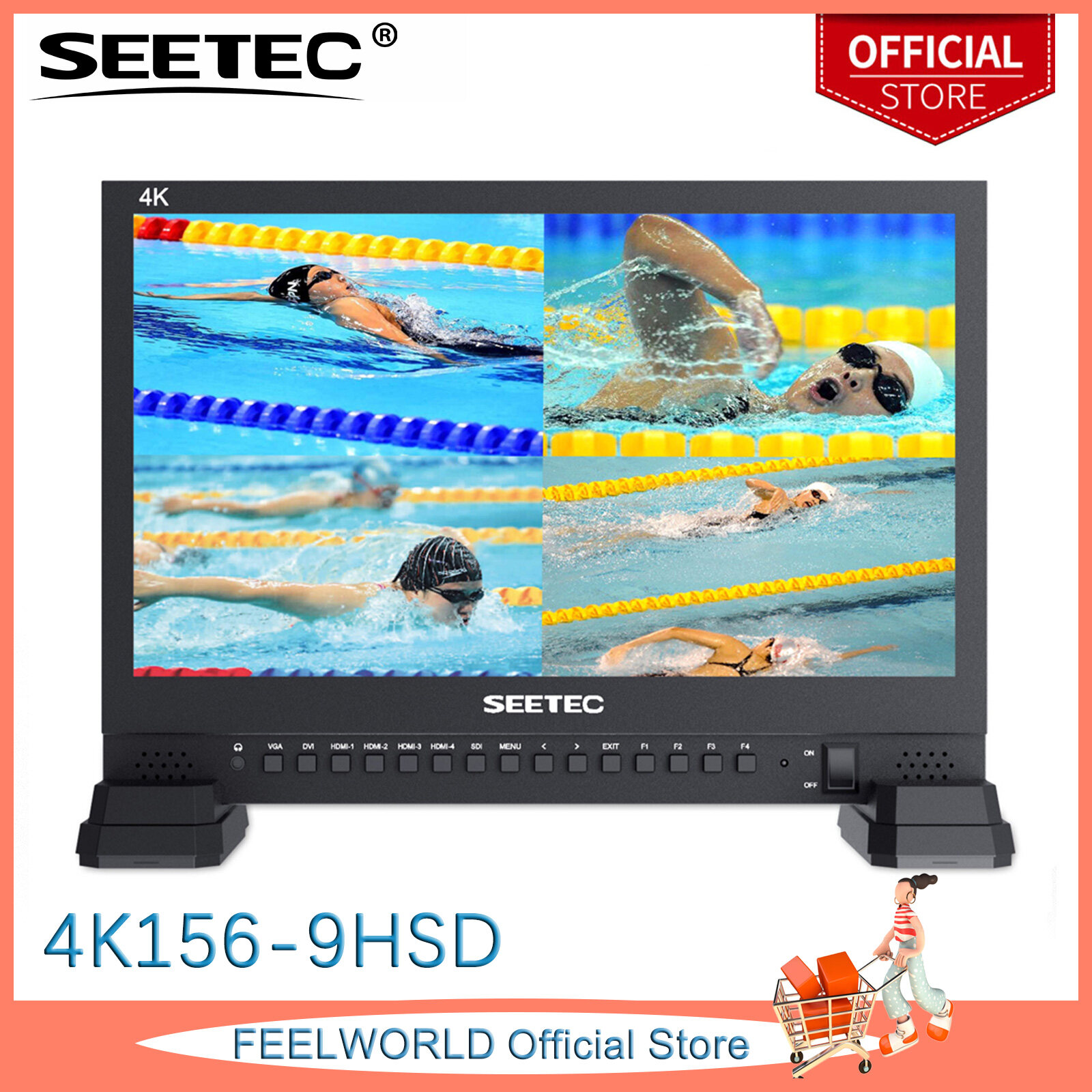 SEETEC 4K156-9HSD 15.6" 4K Broadcast Monitor with IPS UHD 3840x2160 ...
