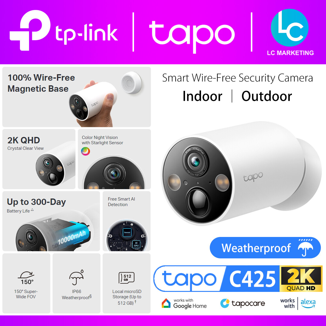 TP-Link Tapo C425 Outdoor / Indoor Smart Wire-Free Security CCTV ...