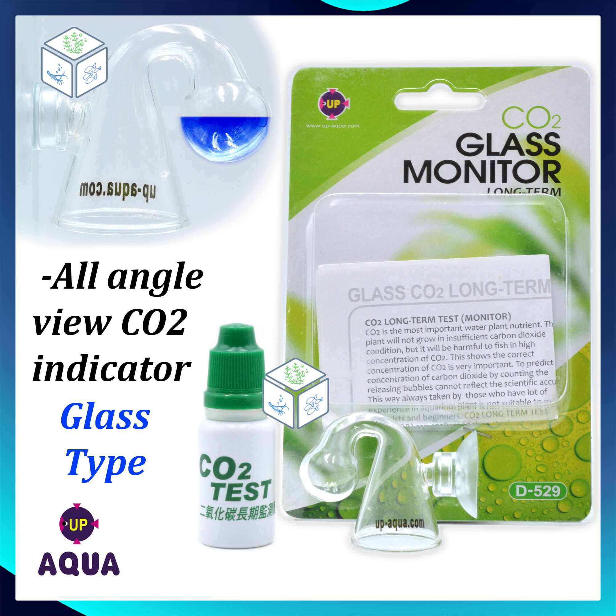 UP Aqua D-529 CO2 Indicator Long Term Monitor - Glass | aquarium co2 ...