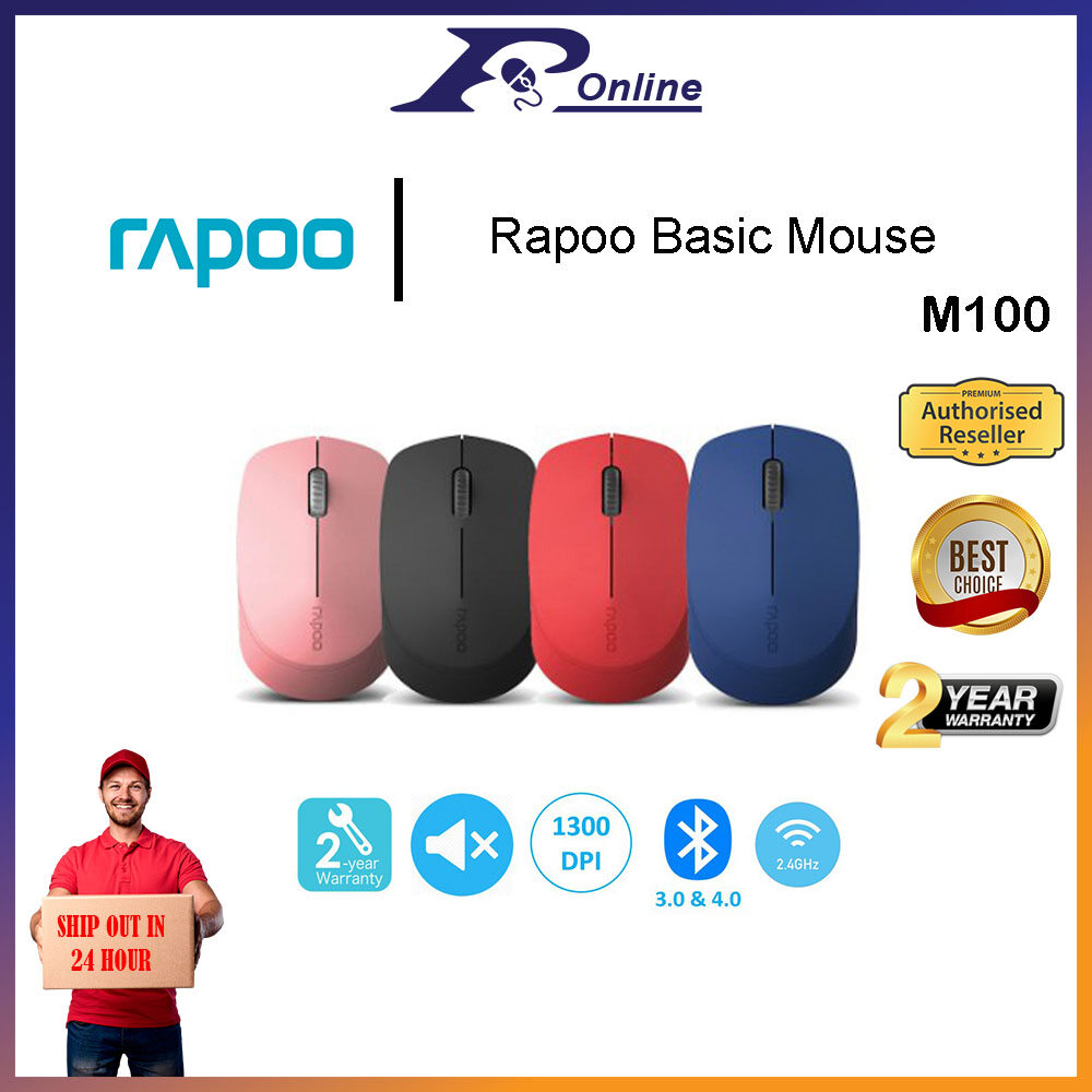 Rapoo M100 silent mouse multi-mode wireless mode with 1000 DPI & smart ...