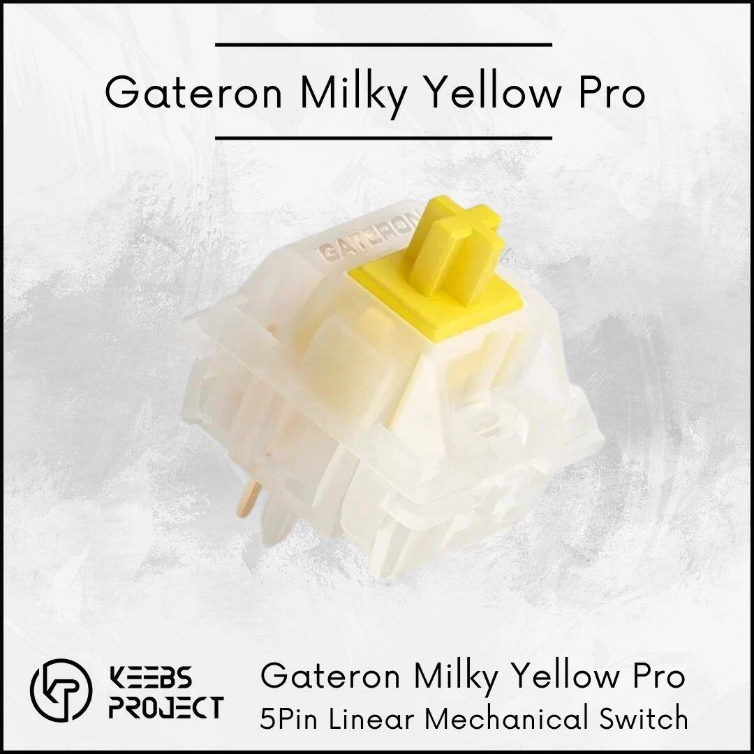 (Factory Lubed) Gateron Milky Yellow Pro 5pin Mechanical Keyboard ...