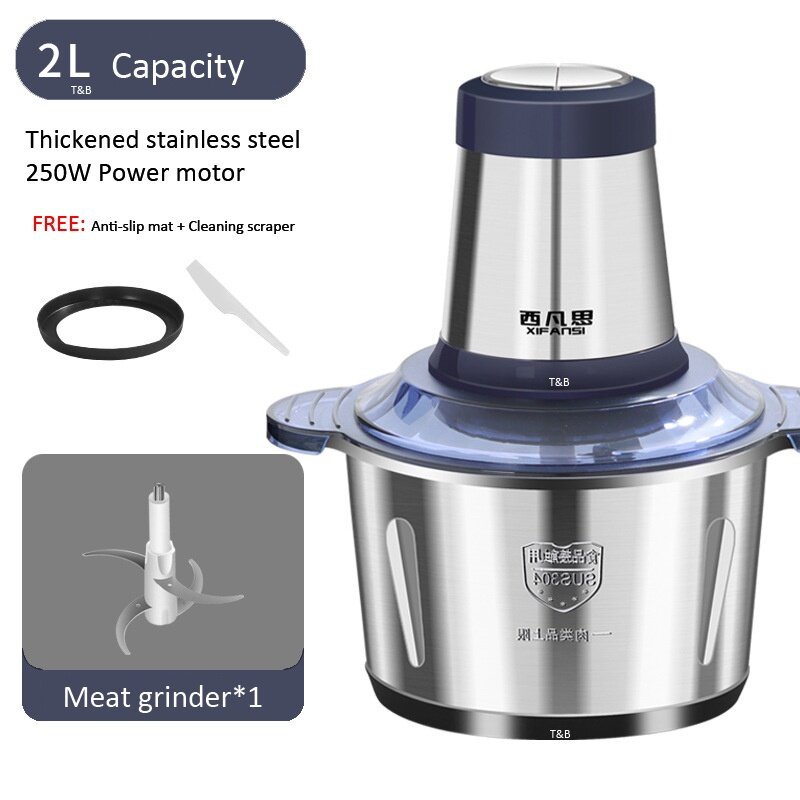 3L 2L Stainless Steel Electric Food Chopper Baby Puree Processor Grinder Meat Grinder Mincer ...