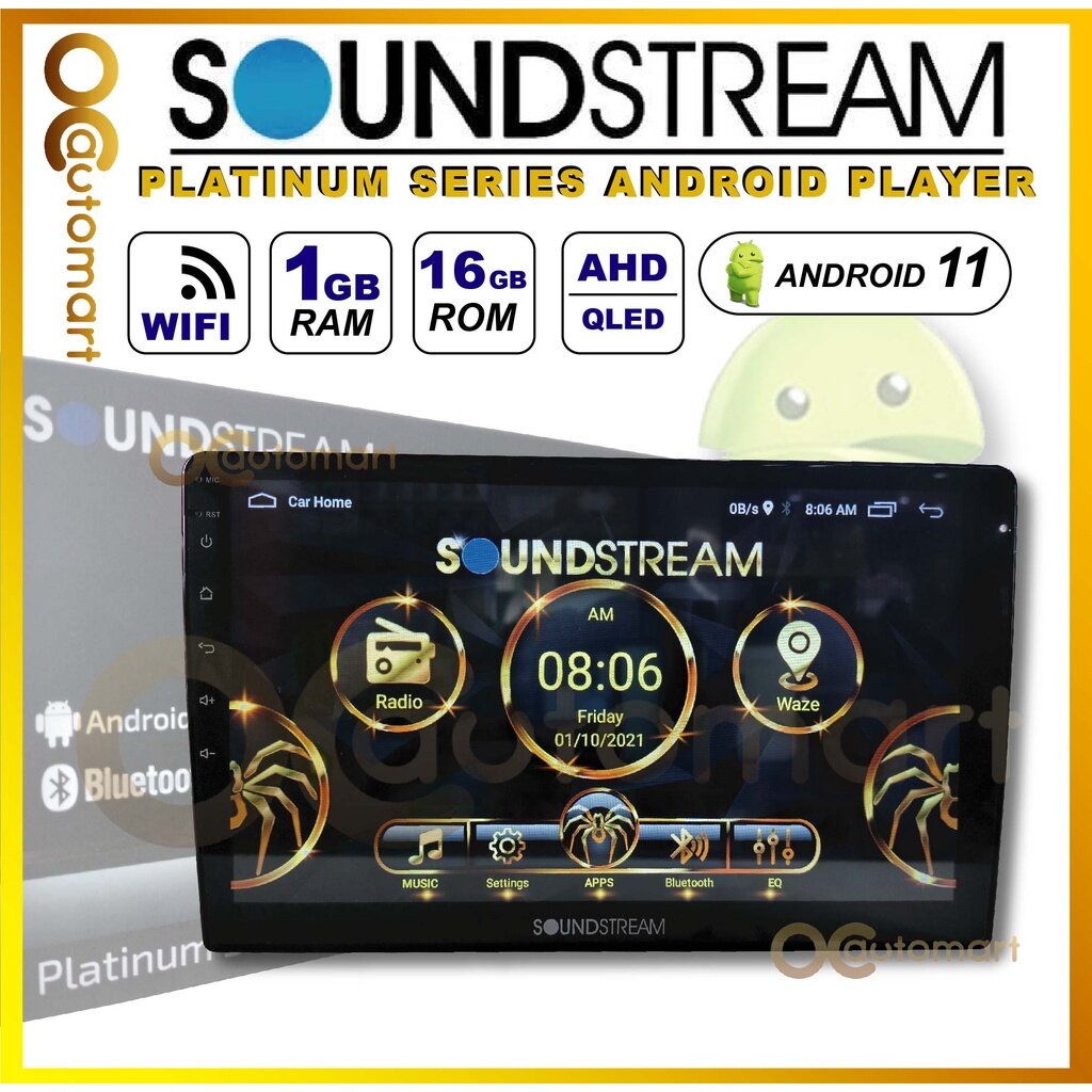 FREE CASING Soundstream Platinum Series QLED Android Player 1+16 and 2 ...