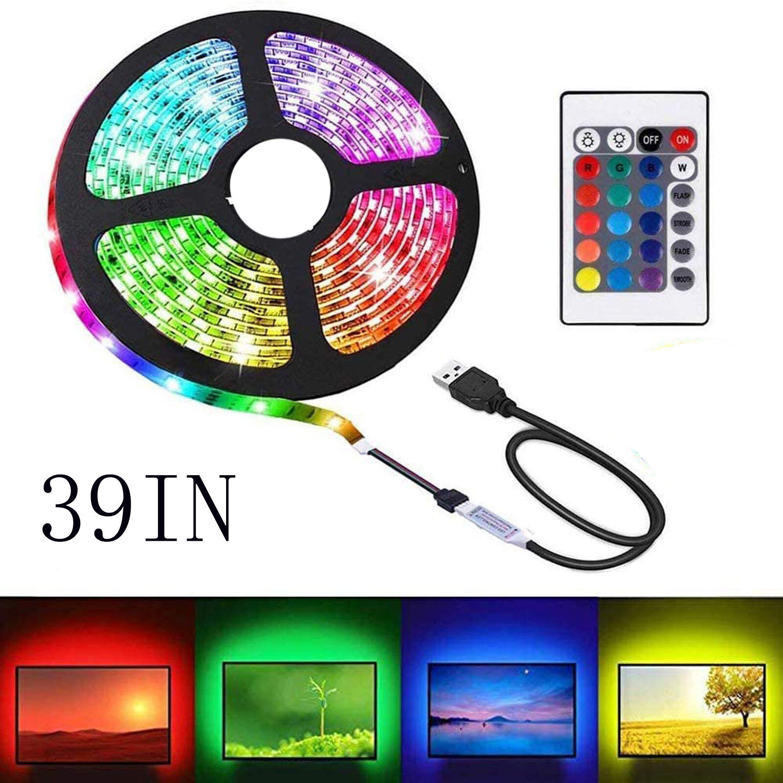 USB LED Strip Light RGB 2538โคมไฟแถบแสงสำหรับตกแต่งห้องทีวีวันหยุดพร้อม ...