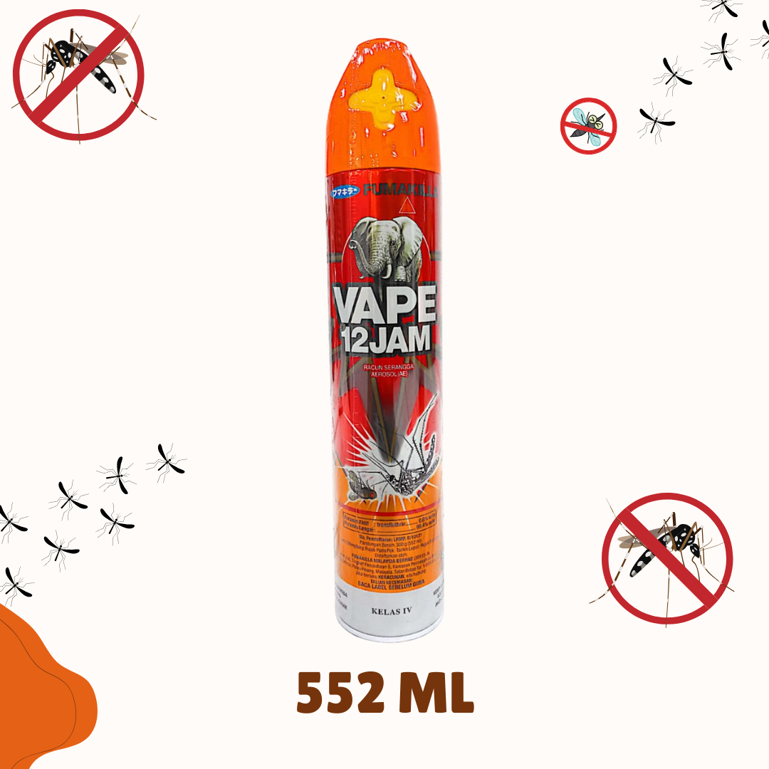 Fumakilla VAPE 12 Jam Racun Serangga Aerosol (AE) 276ml-552ml | Lazada