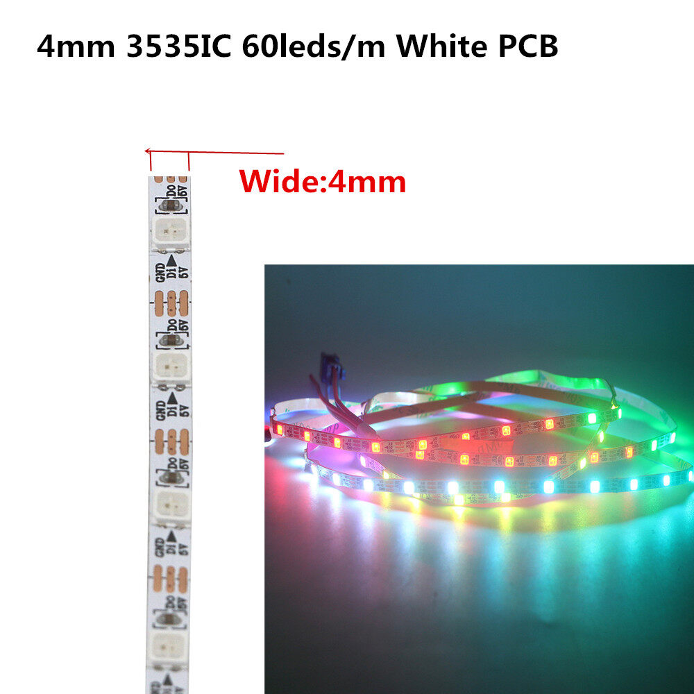 Dải Đèn Led DC 5V Hẹp 4Mm 5Mm 8Mm WS2812B WS2812 5050 3535 RGB Dải ...