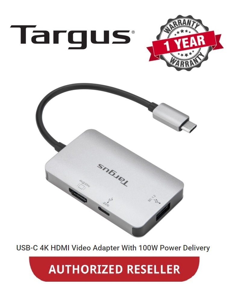 TARGUS ADAPTER USB-C 4K HDMI VIDEO ADAPTER WITH 100W POWER DELIVERY ...