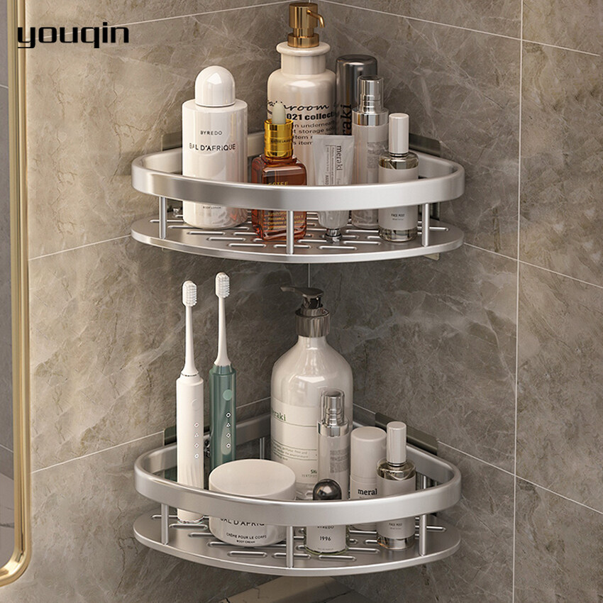 youqin Bathroom 2-tier Corner Rack Rust-proof Space Aluminum Material ...