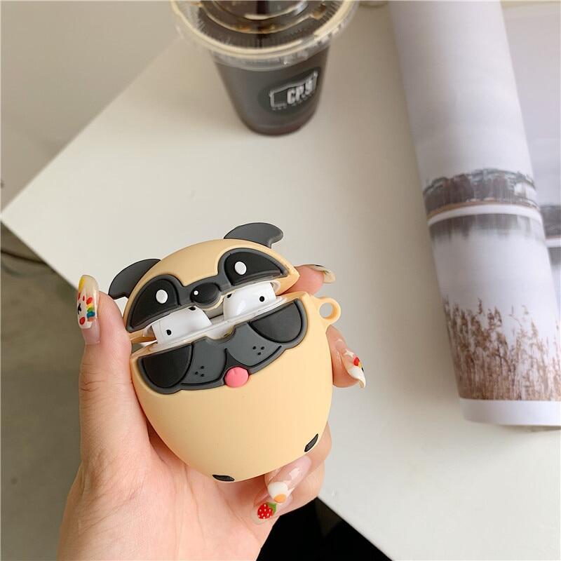 3D Cartoon Happy Brazilian Dog Pug Wireless Bluetooth Headset ...