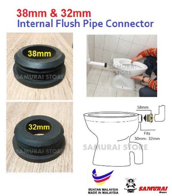 38mm /32mm Toilet Cistern To Pan Internal Flush Pipe Rubber Cone Seal ...