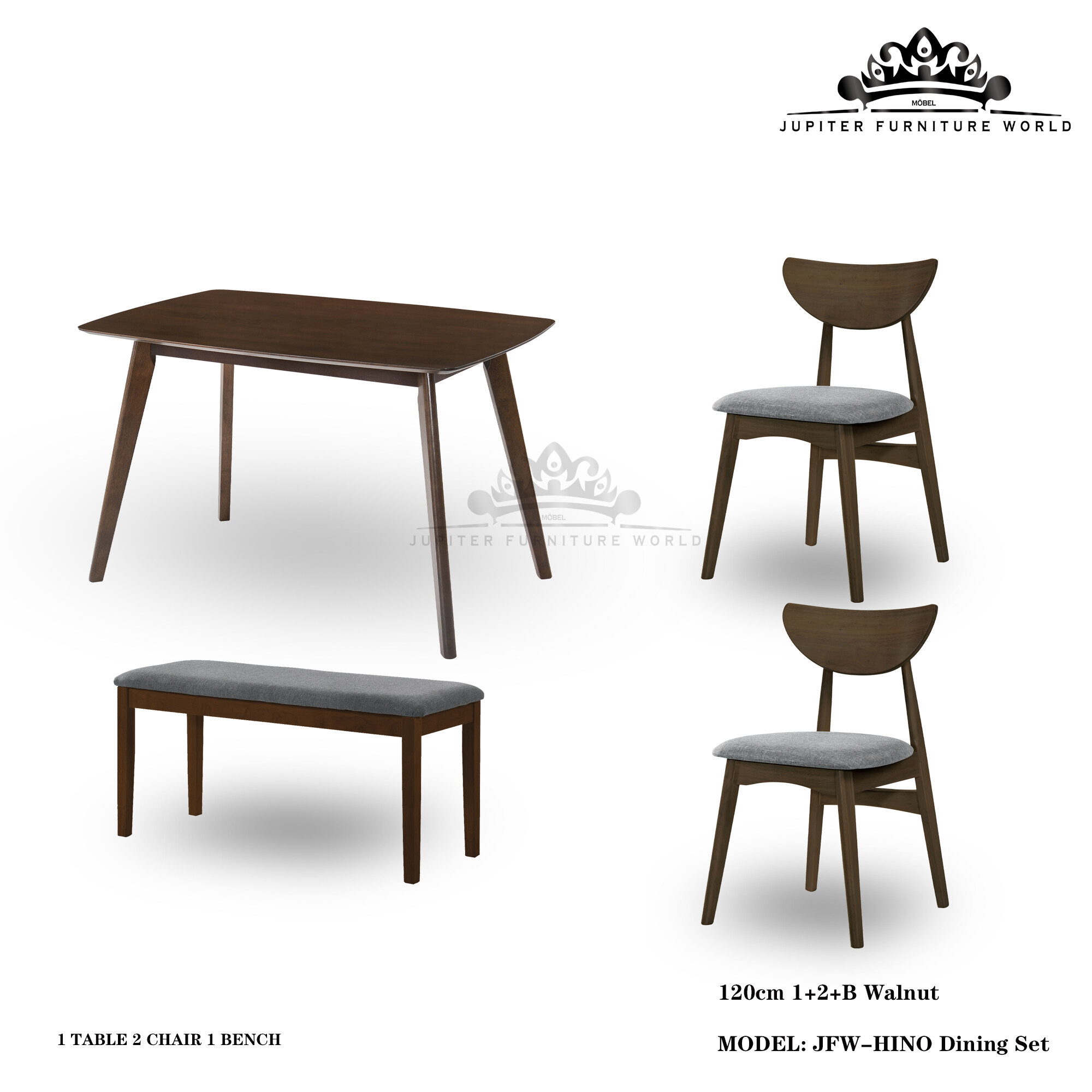 [ JFW-HINO WOODEN DINING SET ]-SOLID WOOD DINING SET/DINING TABLE SET/ DINING TABLE/ MEJA MAKAN ...