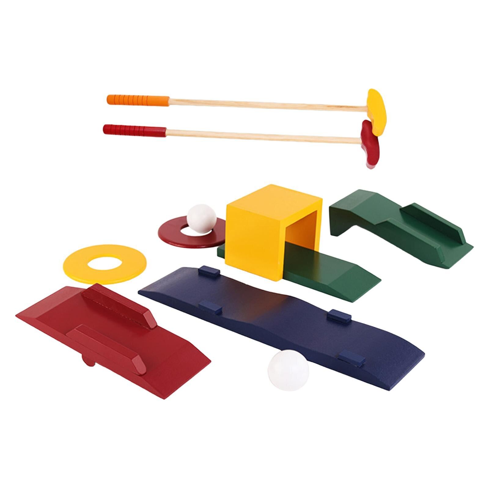 Wooden Golf Course Toy Set Golfer Golf Clubs Sports Game Exercise Ball ...