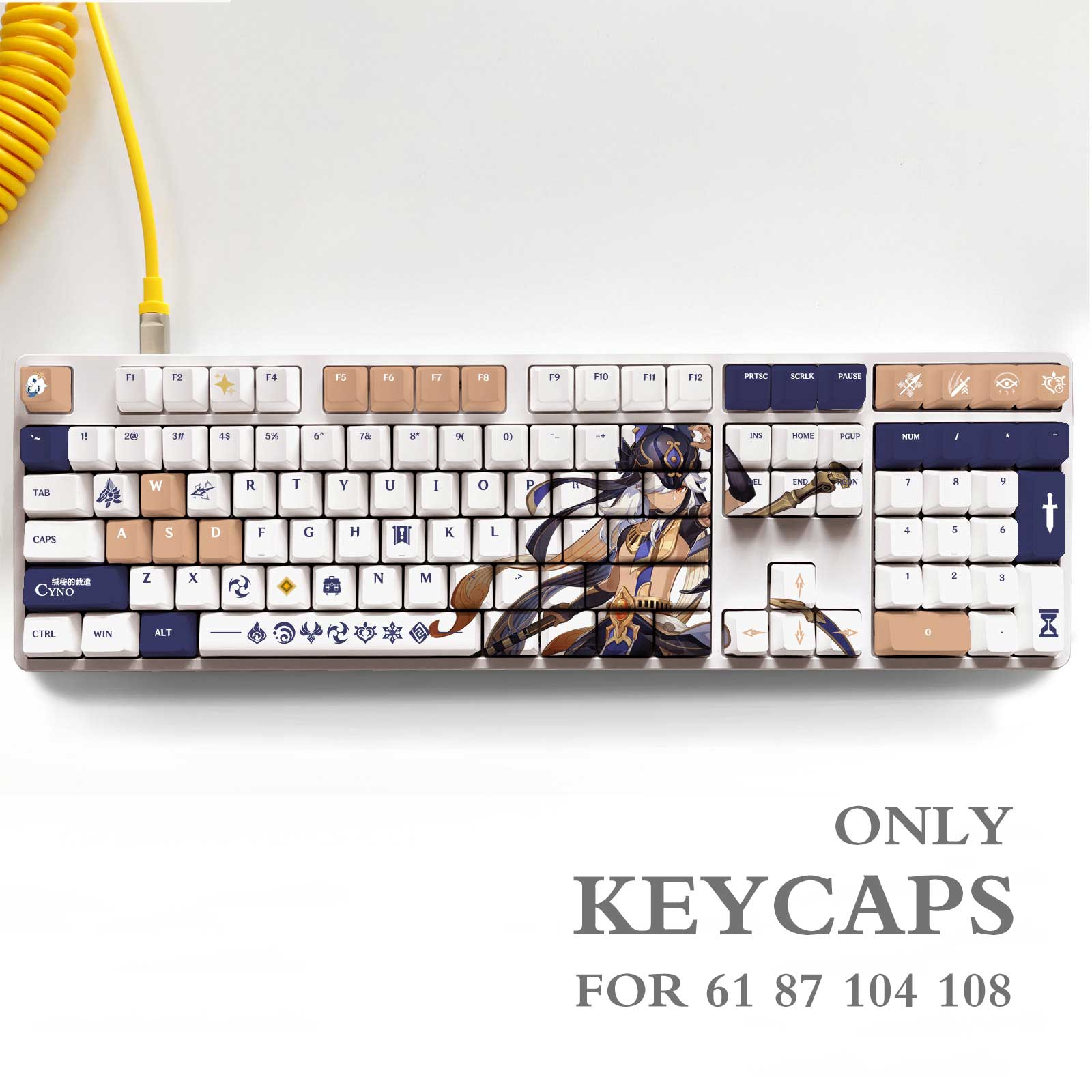 Genshin Impact NAHIDA NILOU Pbt Material Keycaps Set for ANSI 61 87 104 108 keys Mechanical ...