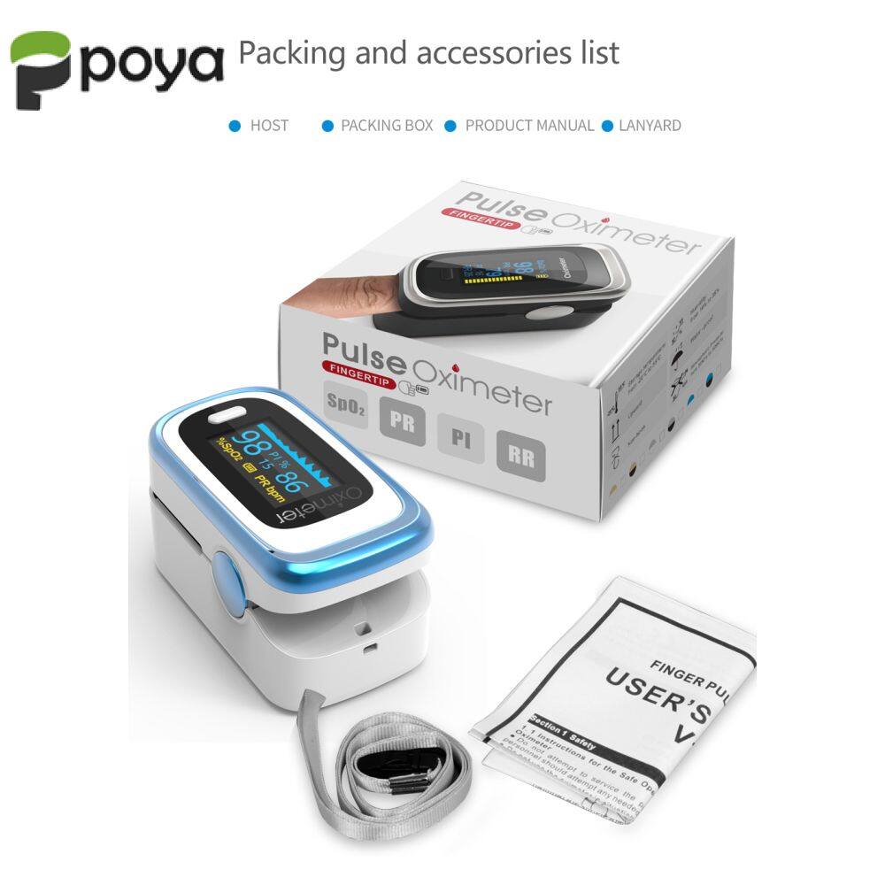 Poya ชีพจรนิ้วมือปลายนิ้ว Oled Oximeter SPO2 PR PI RR เลือดออกซิเจนด้วย ...