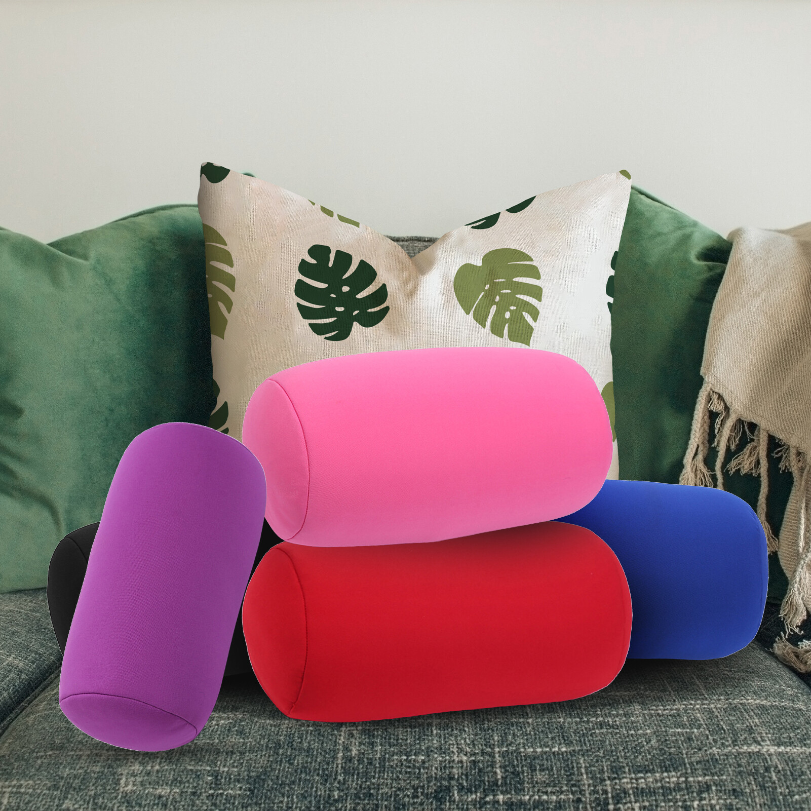 Roll Pillow Super Soft Neck Support Skin-touch Neck Support Cylinder ...