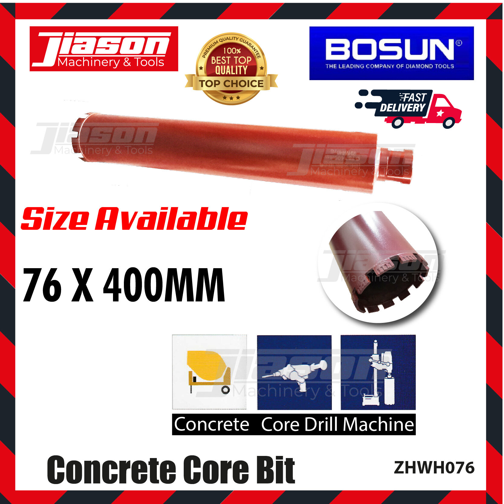 BOSUN ZHWH076 76 x 400MM Concrete Core Bit | Lazada