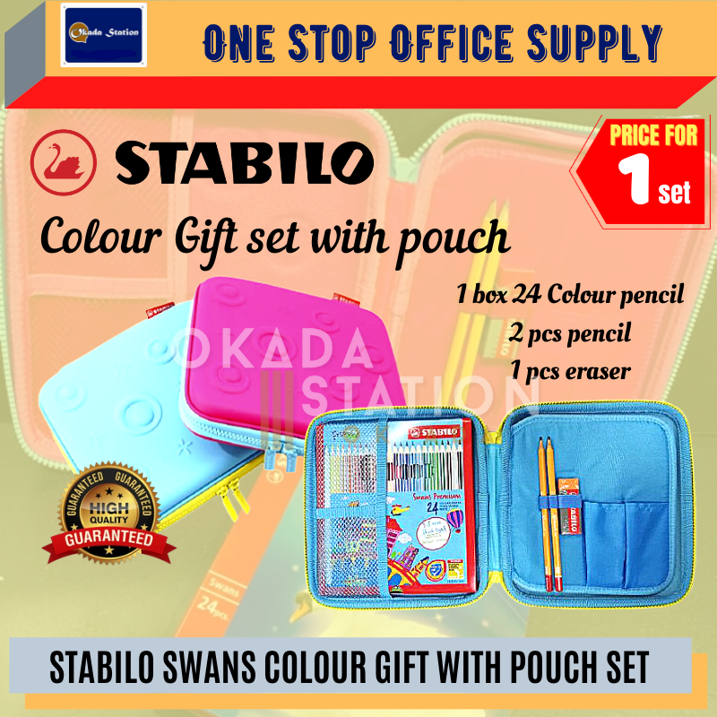 [Limited Edition] Stabilo Coloring Pencil with pouch / Pensel Warna ...
