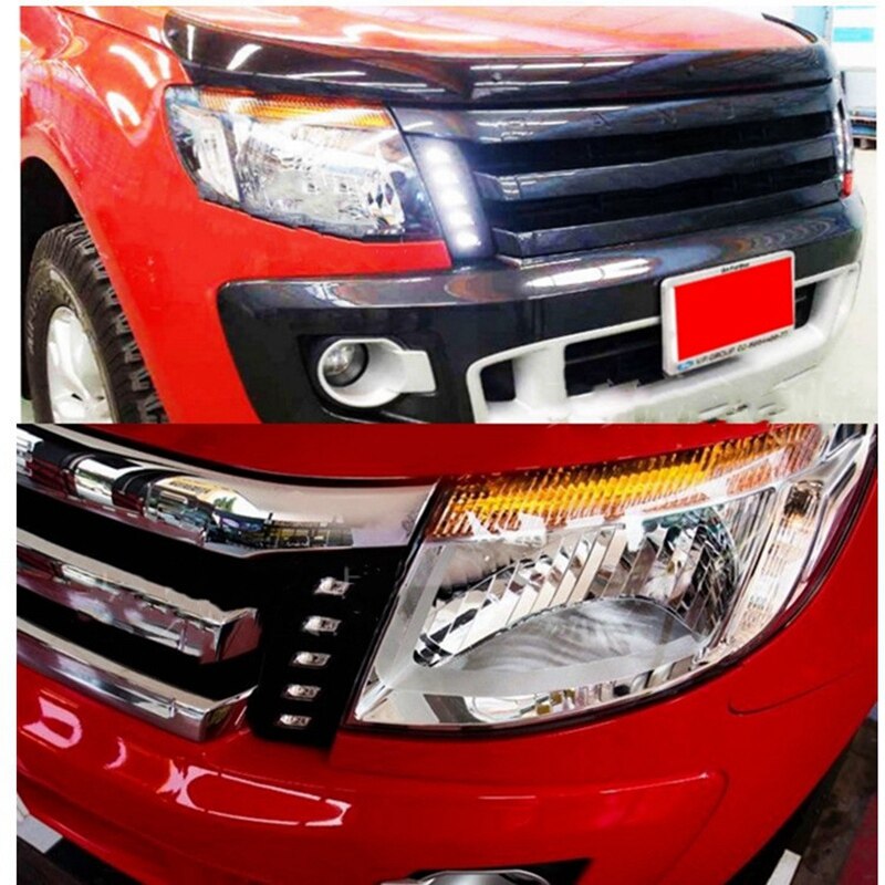 1Pair Car Front Led Daytime Running Lights Daylight Fog Lights for Ford Ranger Px1 T6 Mk1 2011 ...