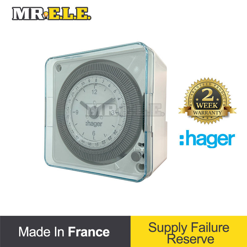Hager EH711 16A 24Hrs Analog Timer with 72 hours Power Reserve AC 240v ...