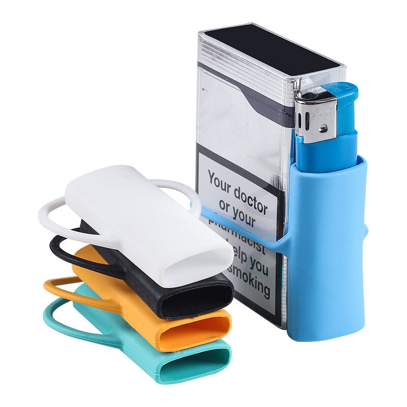 2pcs Silicone Lighter Case Hug Cigarete Box Smking Cigarett Accessories ...