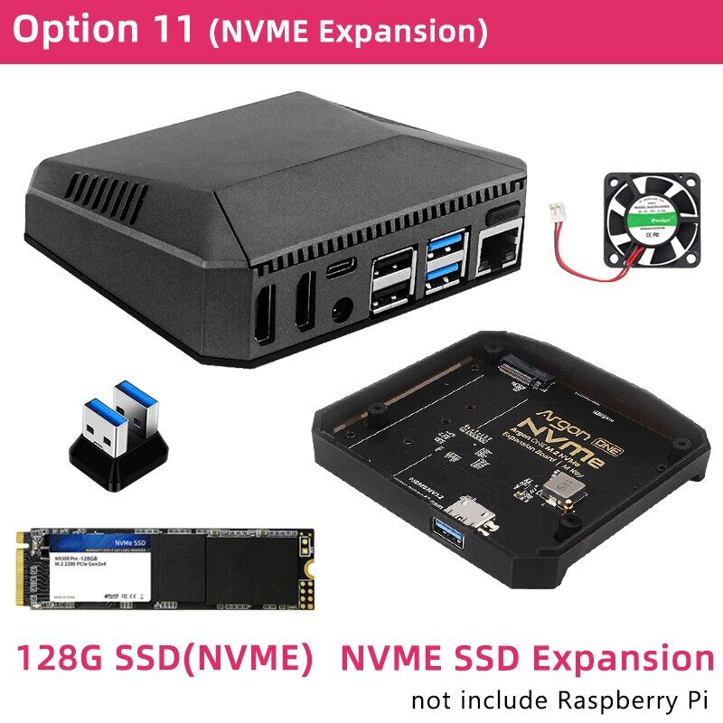 เคส Argon One V2สำหรับ Raspberry Pi 4 Model B เปลือกโลหะอลูมิเนียมพร้อมอ่างความร้อนพัดลมทำความ ...