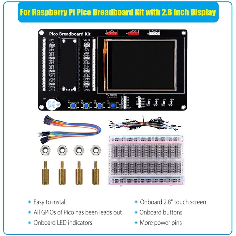 On Board Buzzer DIY Circuit Electronic Breadboard Kit with 2.8 Inch ...