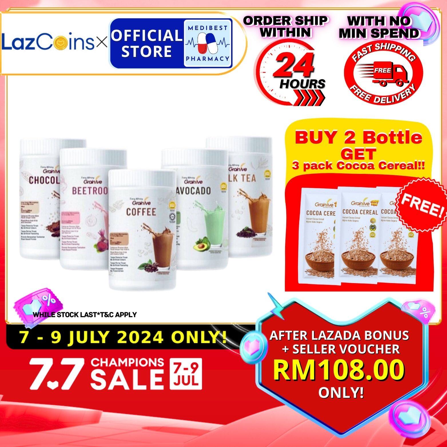 [Buy 2 FOC 3 Packs Cocoa Cereal] Grainlive Strawberry/Beetroot ...