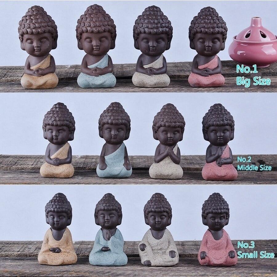small Buddha statue monk figurine tathagata India Yoga Mandala tea pet ...
