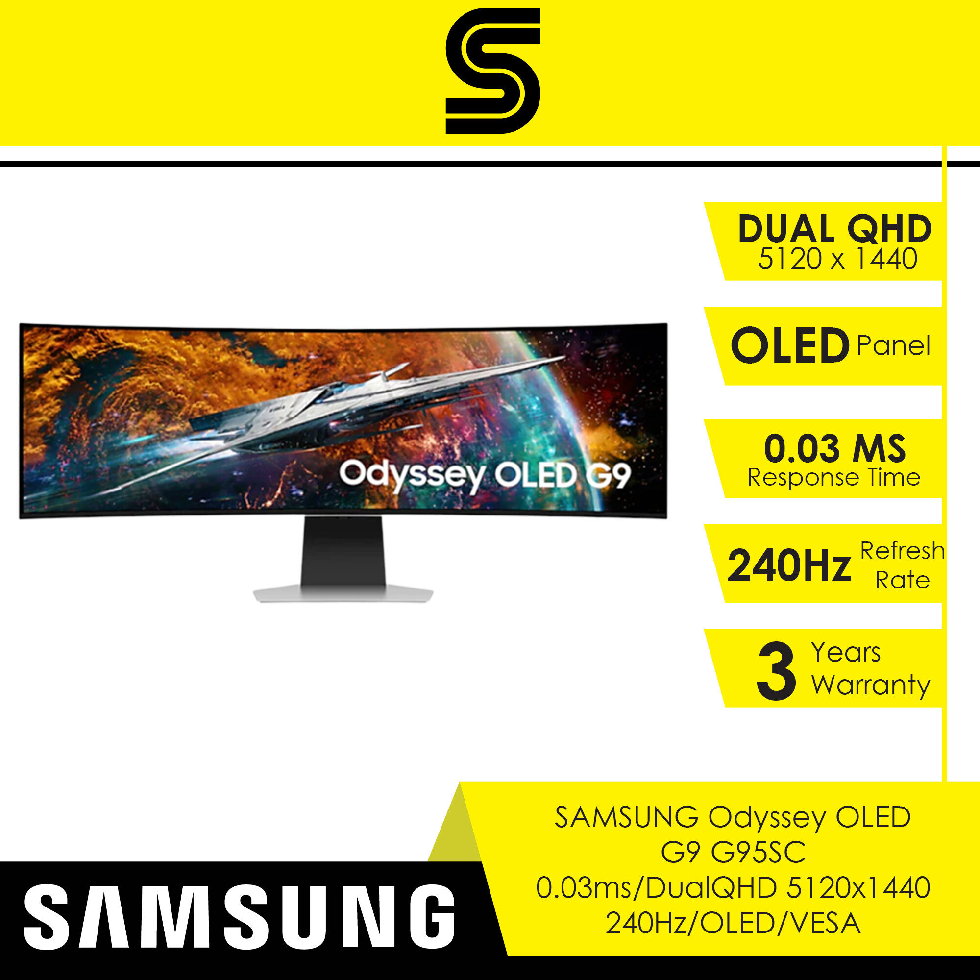 SAMSUNG Odyssey OLED G9 G95SC LS49CG954SEXXS - 49"/OLED/0.03ms/Dual QHD ...