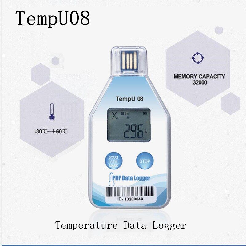 TempU08 Temperature Data Logger 32000 Capacity PDF Report Disposable ...