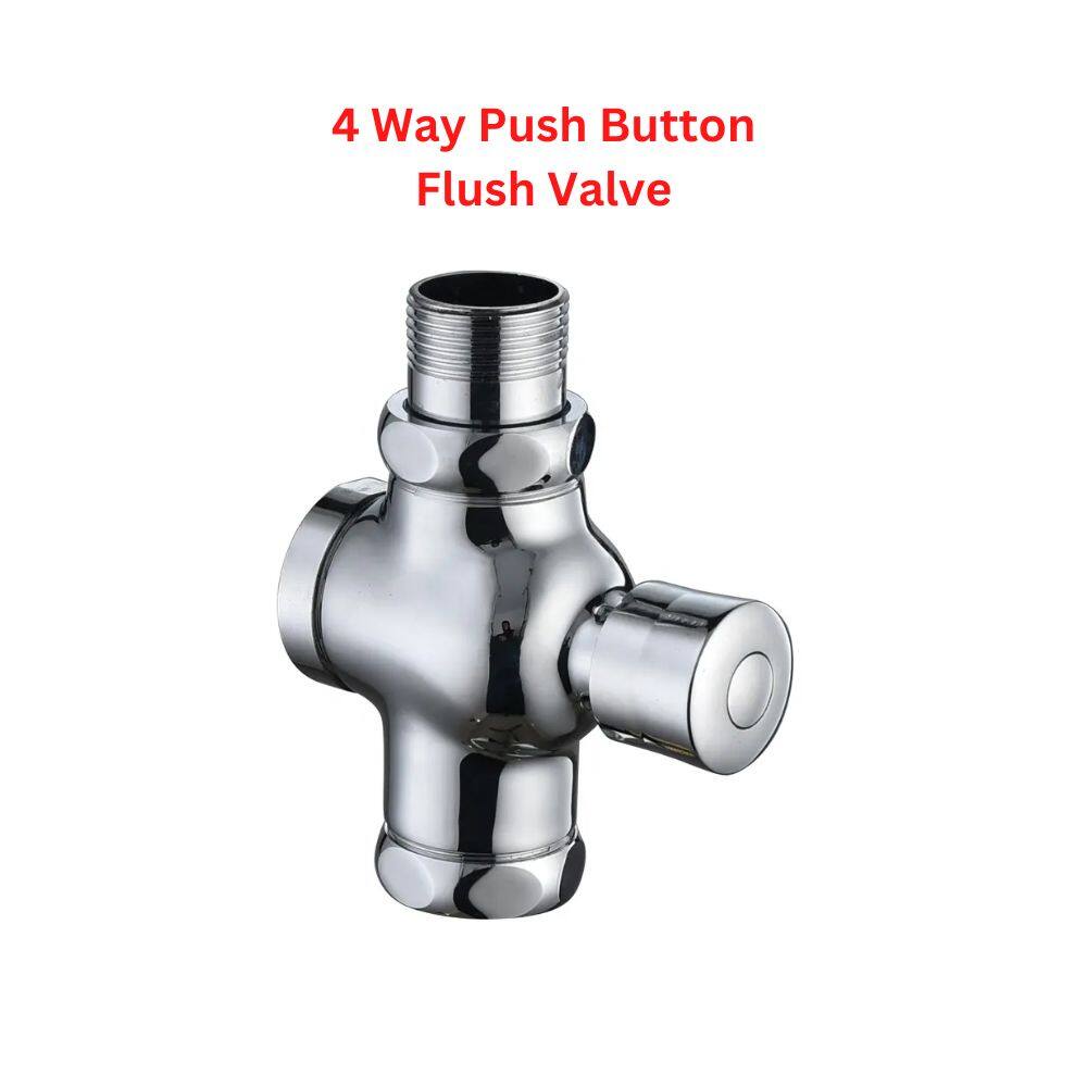 4 Way Wall Mount Push Button Time Delay Flush Valve Adaptor Flush ...