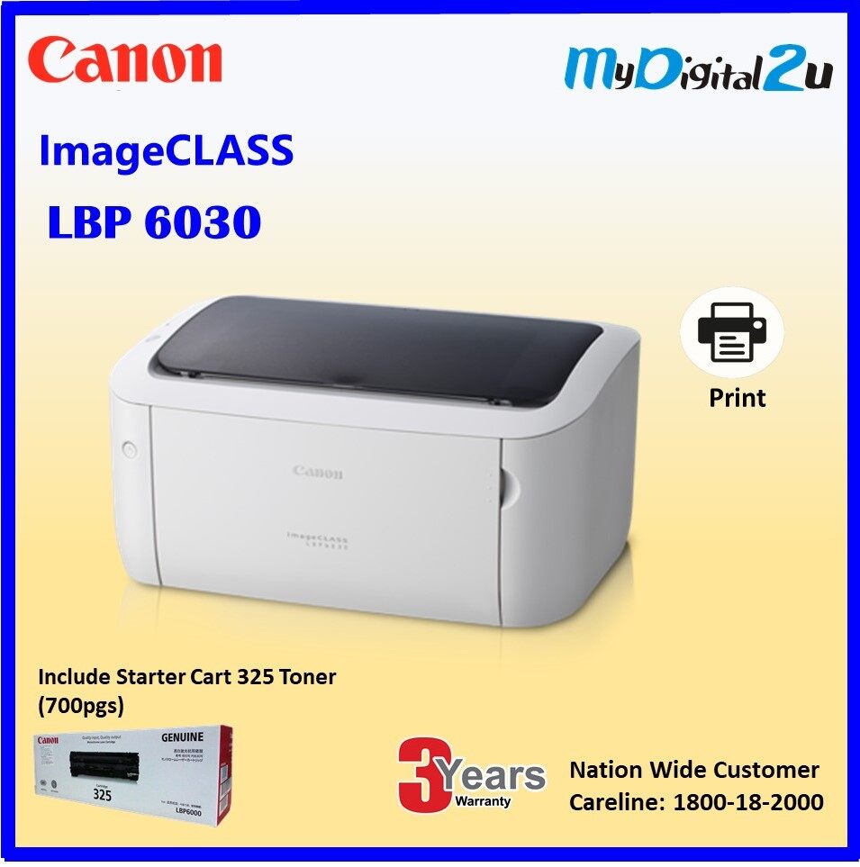 Canon LBP-6030 imageCLASS Monochrome Single Function Laser Printer | Lazada
