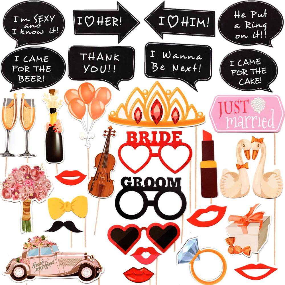 Photo Booth Props Party S หมวกหนวด Lip Photobooth Props งานแต่งงานตก ...