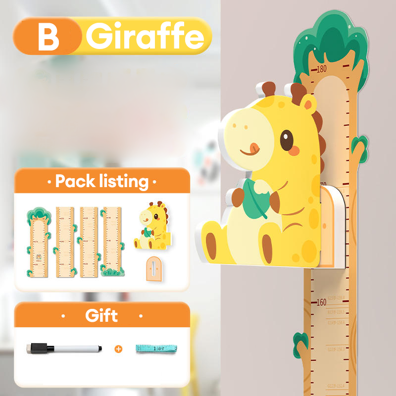 3D Kids Measuring Chart for Wall Removable Adjustable Child's Measuring ...