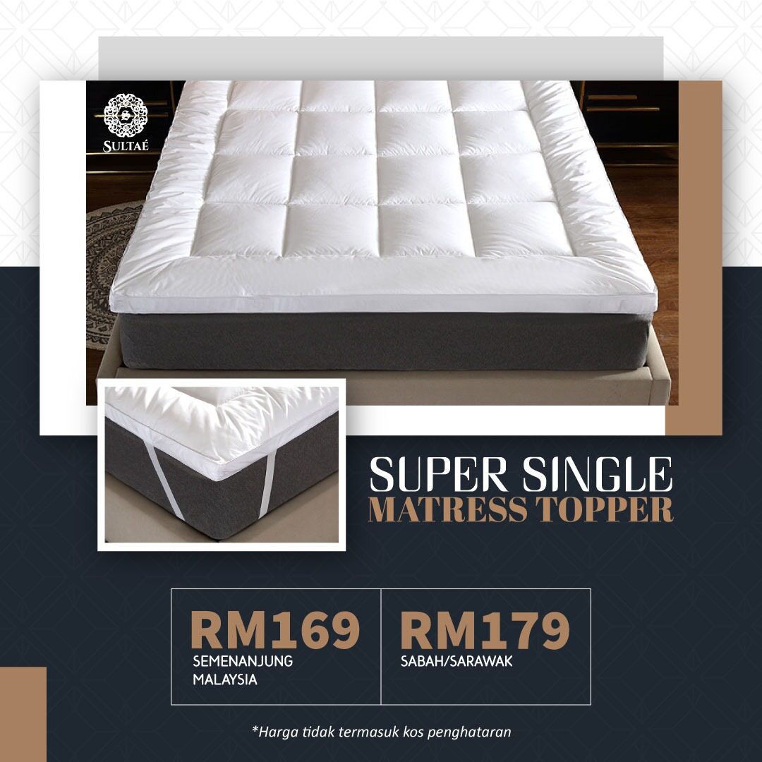 Mattress Topper Super king/King/Queen/Super Single/single Sultera The ...