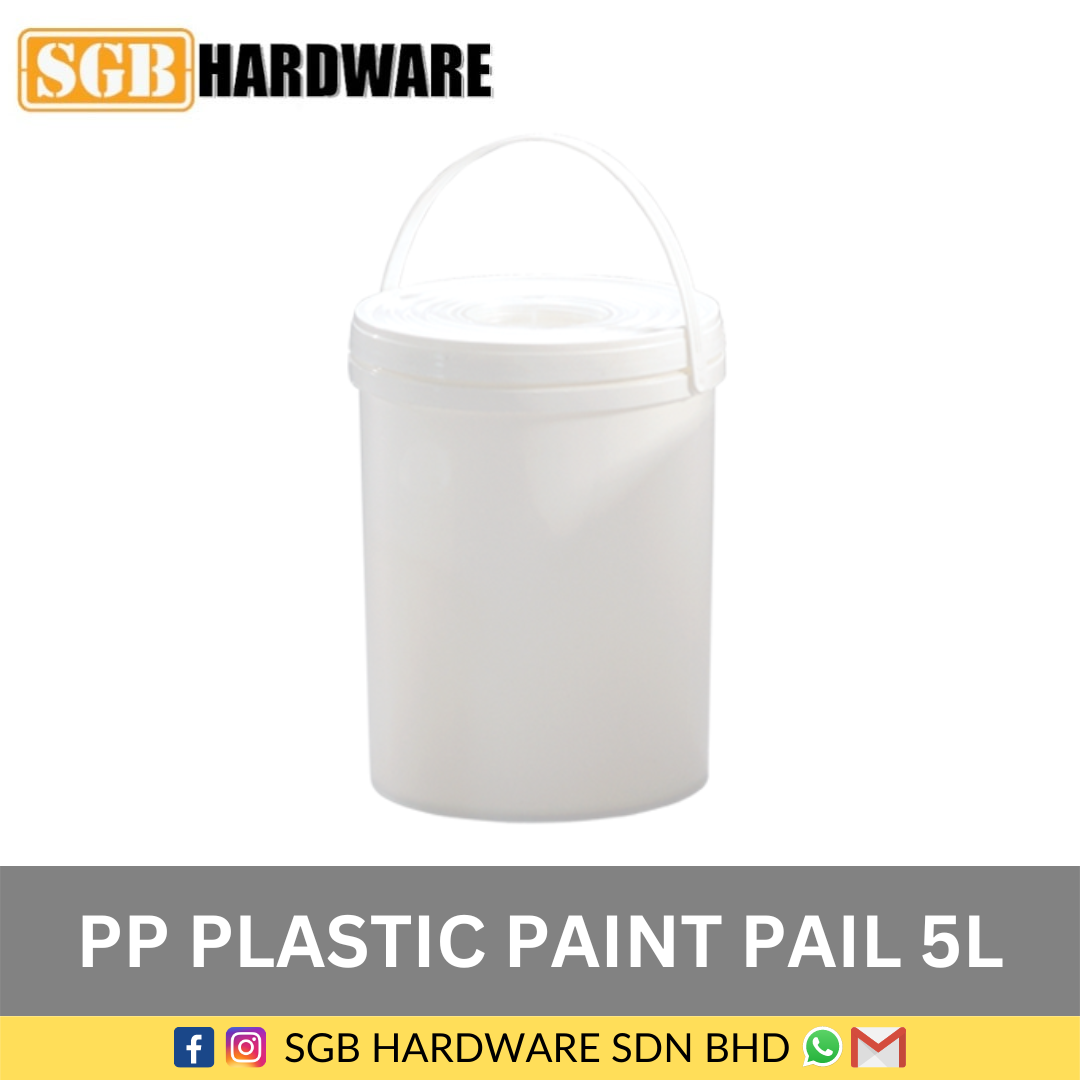 PP Plastic Paint Pail 5L with Lid / Durable Round Bucket 5L with Lid ...