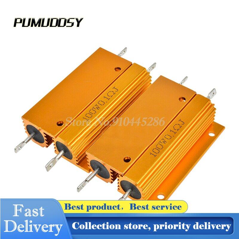 Rx24 100w 50r 50rj Metal Shell Aluminium Gold Resistor High Power ...