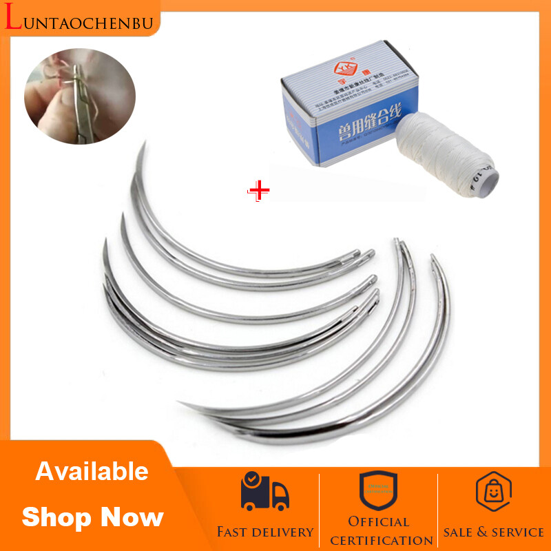 【Dream】10Pcs Veterinary suture Suture needle Pig cow sheep Bent needle ...