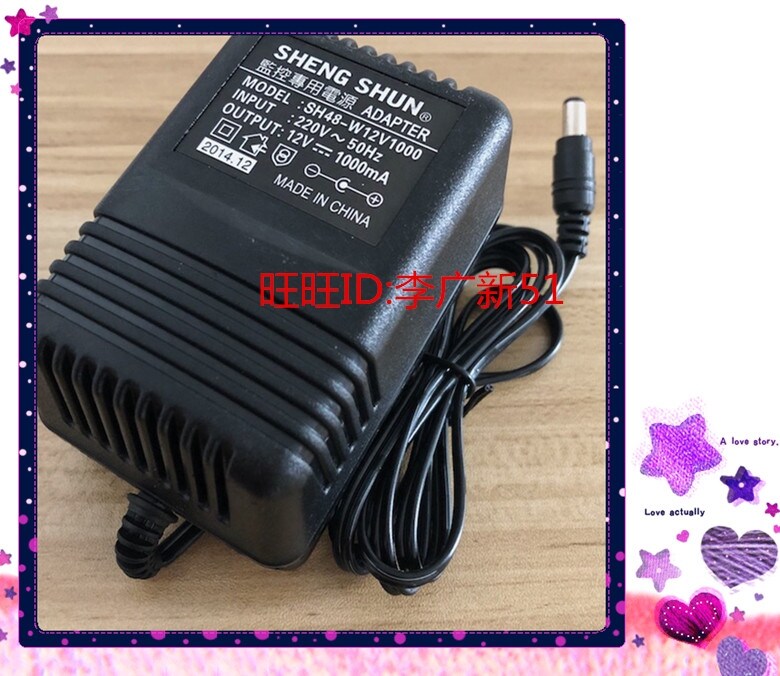 2022 ☆ SHENG SHUN 12V 1000mA 1A อะแดปเตอร์จ่ายไฟกล้องวงจรปิด SH48 ...