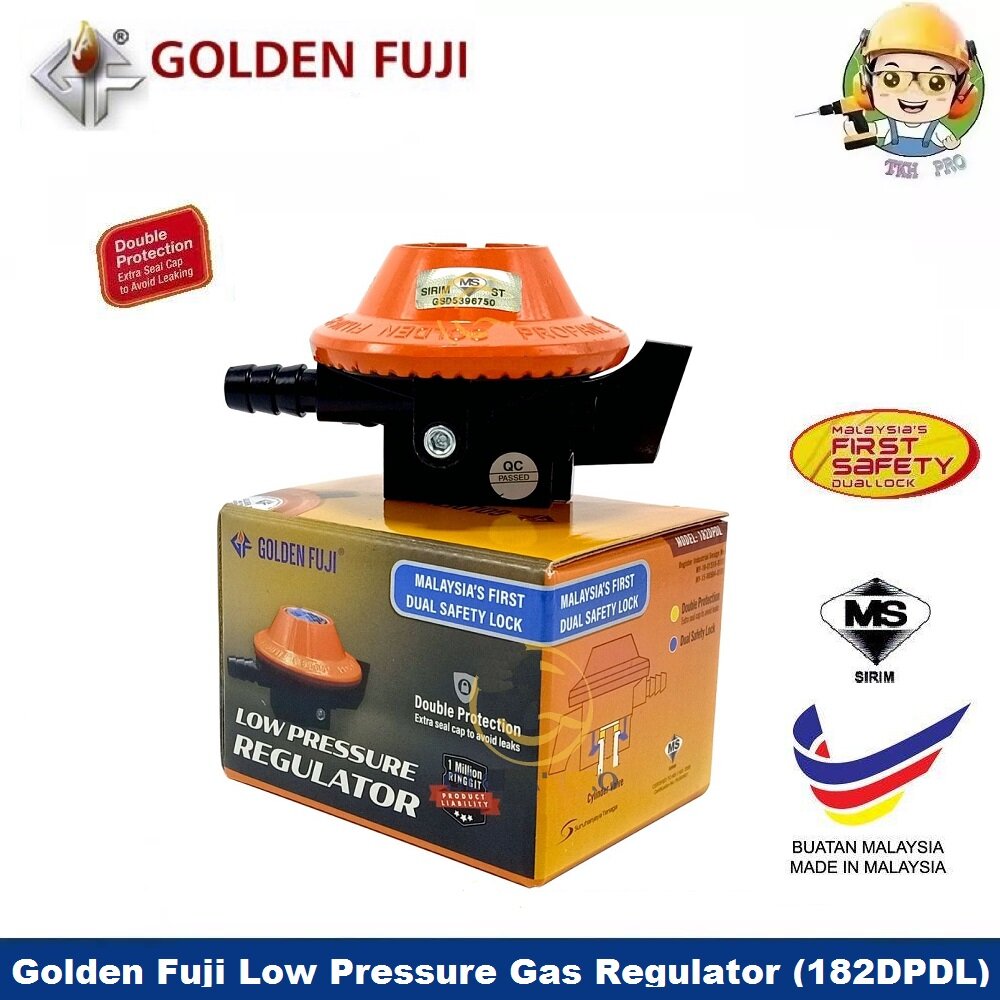Golden Fuji 182DPDL LPG Low Pressure Gas Regulator Dual Safety Lock Gas ...