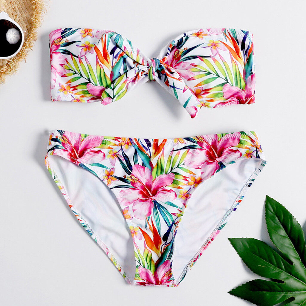 Pretty Women Women Summer Sexy Print Swimwear Beachwear Siamese